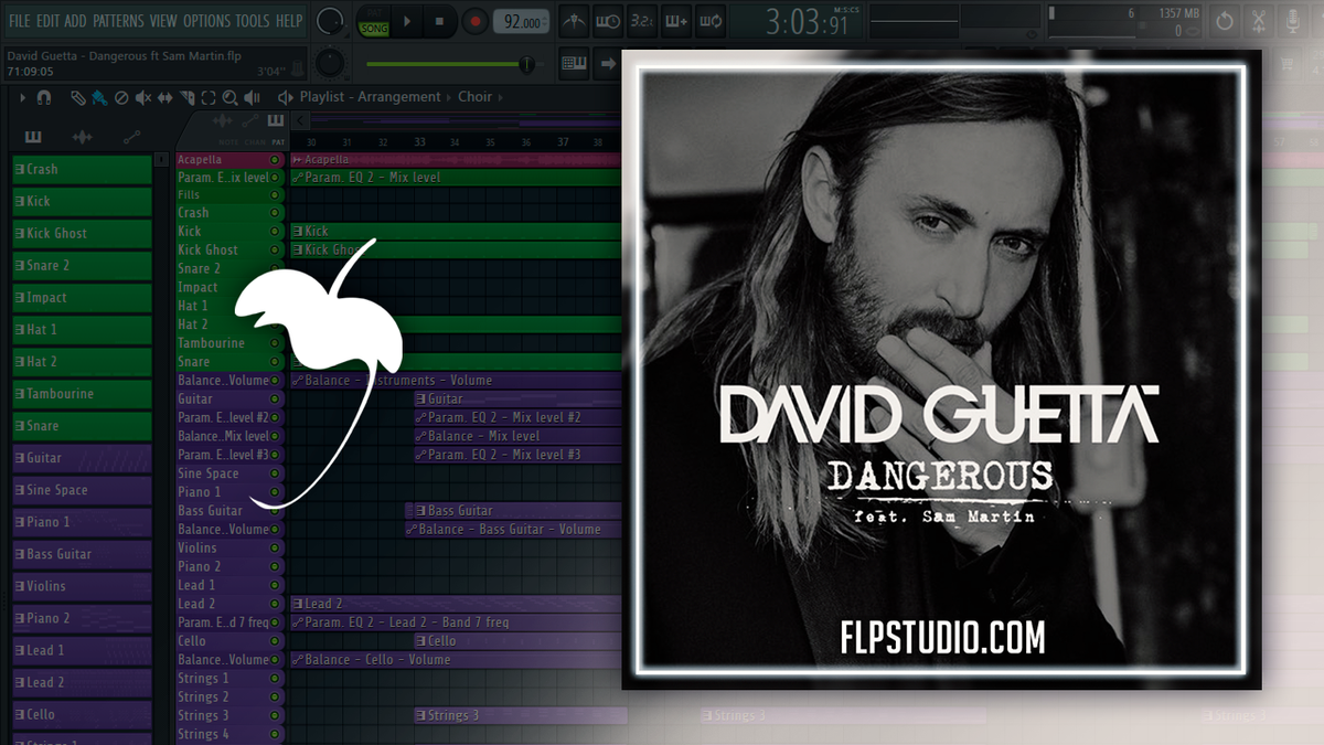 David Guetta - Dangerous feat. Sam Martin FL Studio Remake (Dance) – FLP Studio