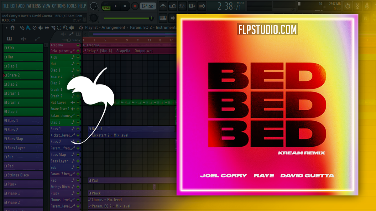 Joel Corry x RAYE x David Guetta - Bed (Kream Remix) FL Studio Remake – FLP Studio
