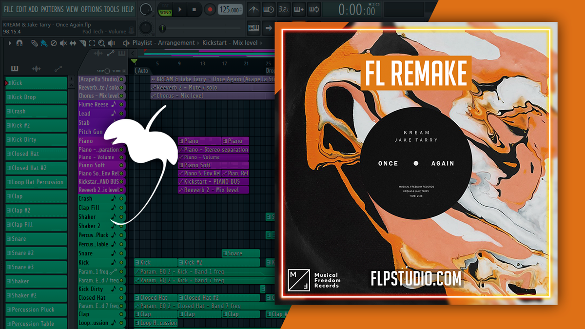 Kream & Jake Tarry - Once Again FL Studio Remake (Dance) – FLP Studio