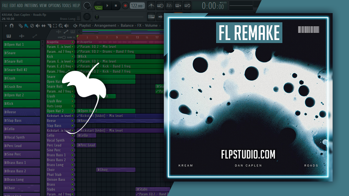 KREAM - Roads feat. Dan Caplen FL Studio Remake (Dance) – FLP Studio