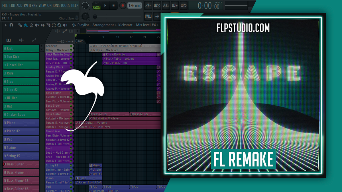 Kx5, Deadmau5 & Kaskade - Escape (feat. Hayla) FL Studio Remake (Dance – FLP Studio