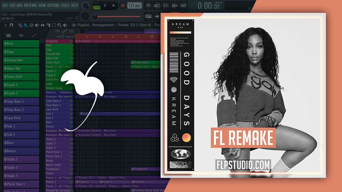 SZA - Good Days (KREAM Remix) FL Studio Remake (Dance) – FLP Studio