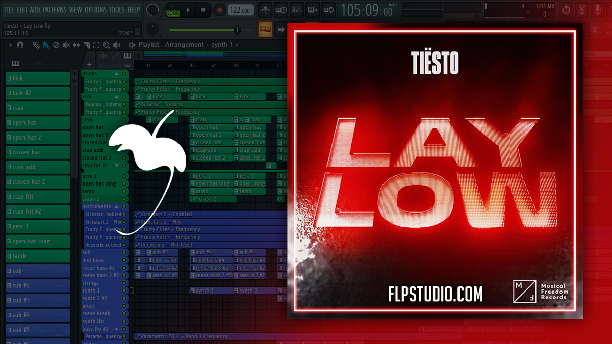 Tiësto - Lay Low FL Studio Remake (Dance) – FLP Studio